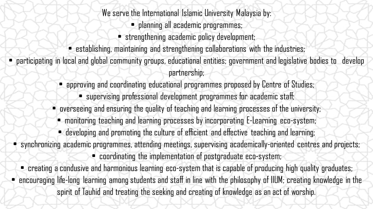 Office of the Deputy Rector – (Academic and Internationalisation)